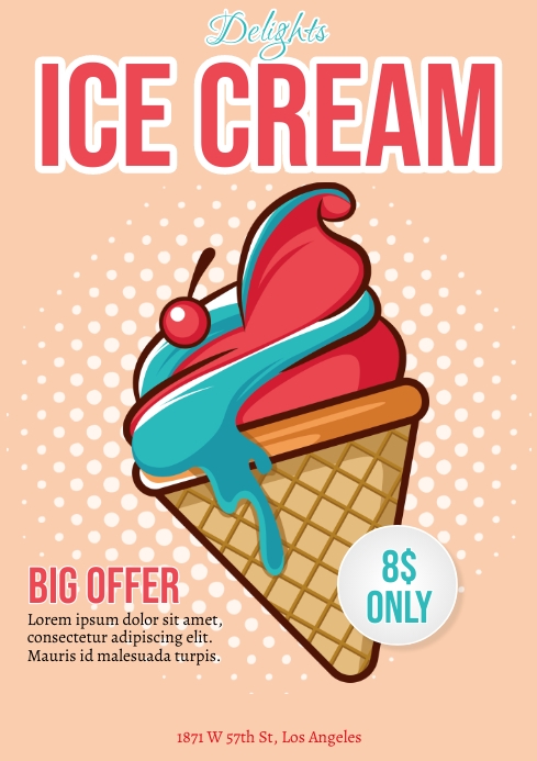 Summer, Ice Cream Template | PosterMyWall