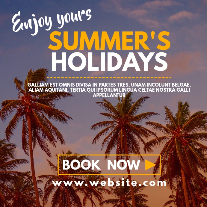 summer's holiday instagram post advertisement Template | PosterMyWall