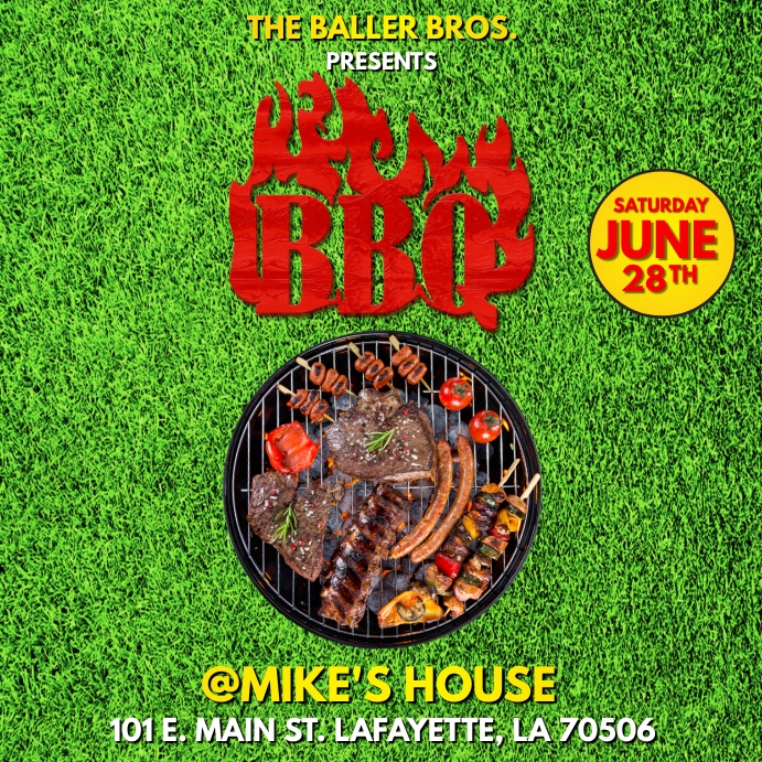 Copy of SUMMER BACKYARD BBQ PARTY FLYER TEMPLATE | PosterMyWall