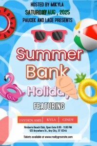 Summer bank holiday Pool Event Template | PosterMyWall