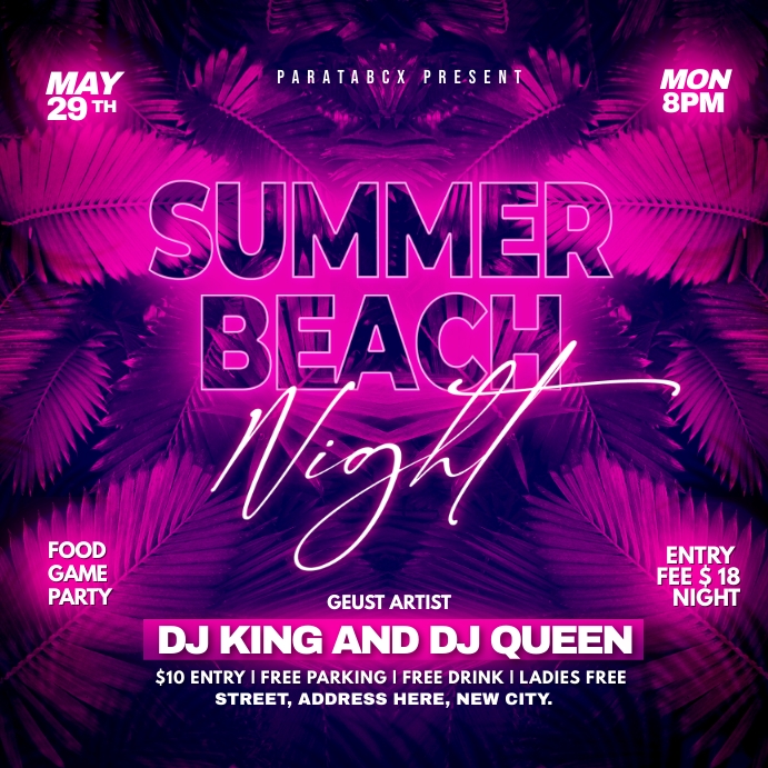 Copy of summer bar night club beach party | PosterMyWall
