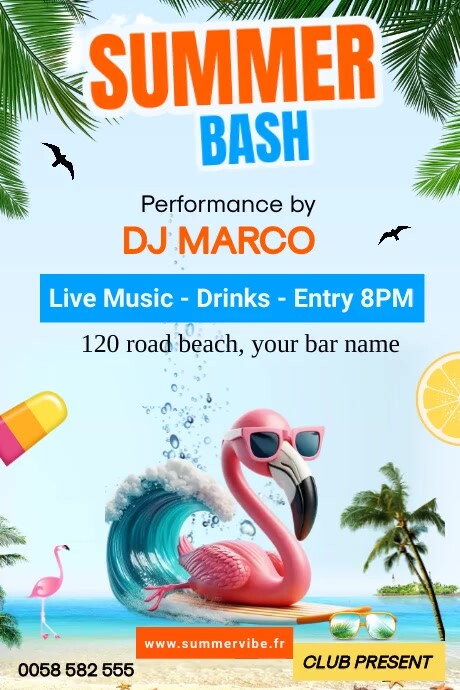 Copy of summer bash beach party design flyer | PosterMyWall