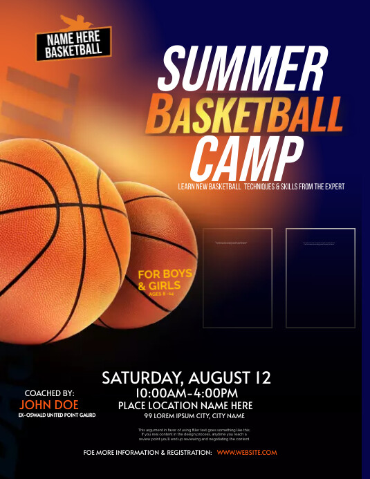 Summer Basketball Camp Template | PosterMyWall