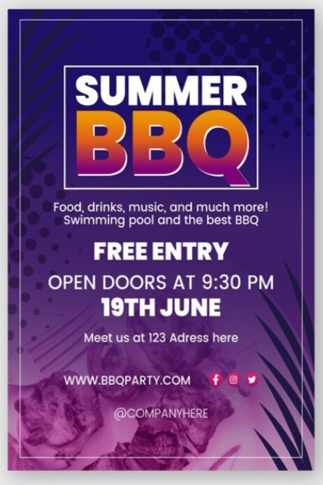 Summer BBQ flyers Template | PosterMyWall