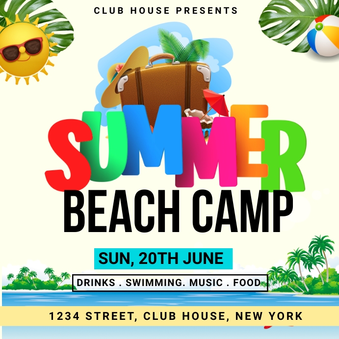 summer beach camp Template | PosterMyWall