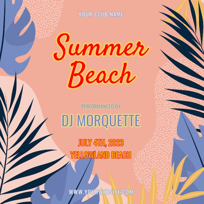 SUMMER BEACH Template | PosterMyWall