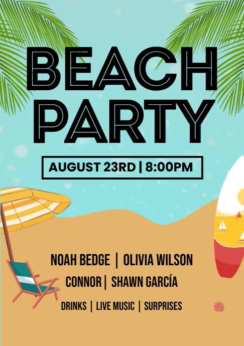 Summer Beach Party Ads Template | PosterMyWall