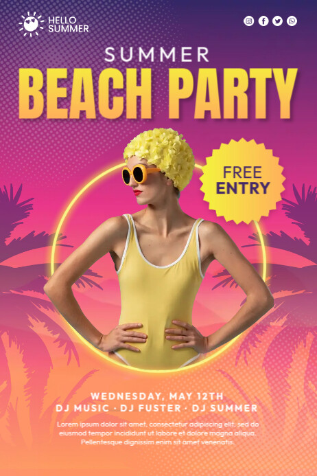 Summer Beach Party Ads Templat | PosterMyWall