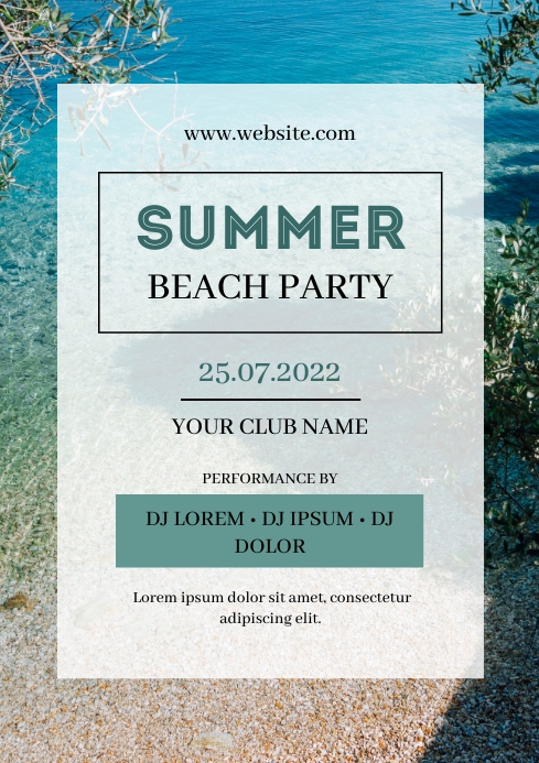 Summer beach party card template | PosterMyWall