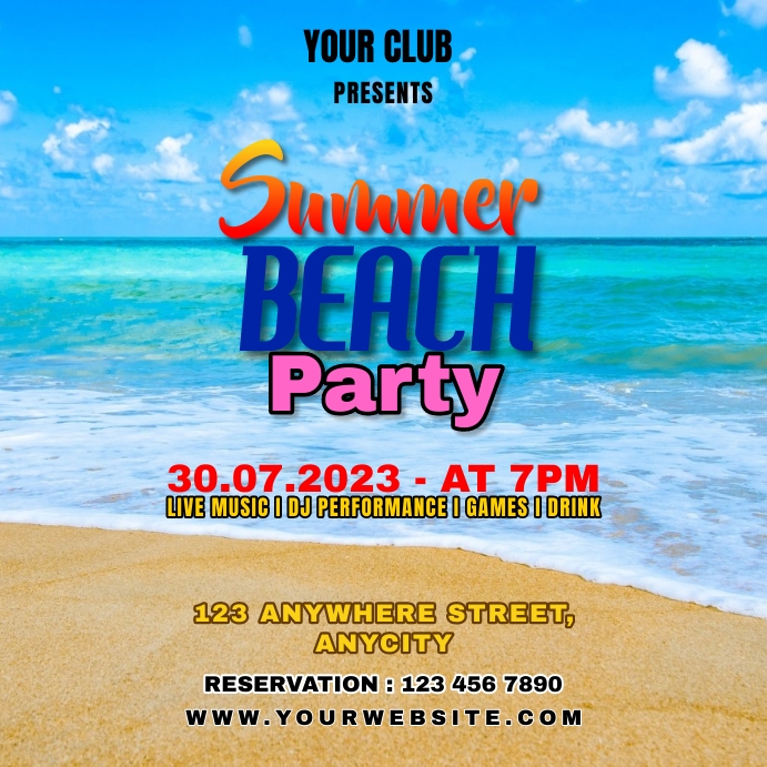 Plantilla de Summer Beach Party | PosterMyWall