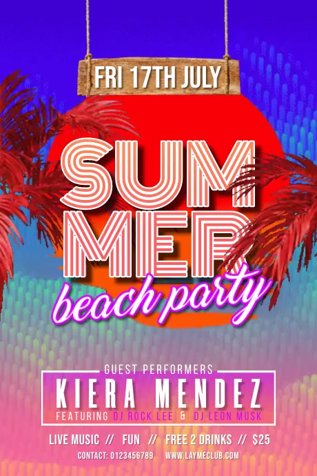 Summer Beach Party Template | PosterMyWall
