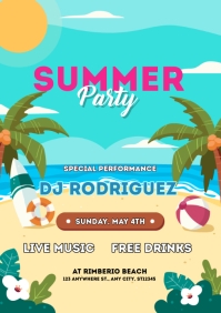 Summer Beach Party Template | PosterMyWall