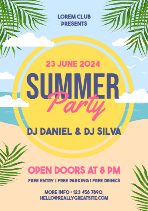 Summer Beach Party Template | PosterMyWall