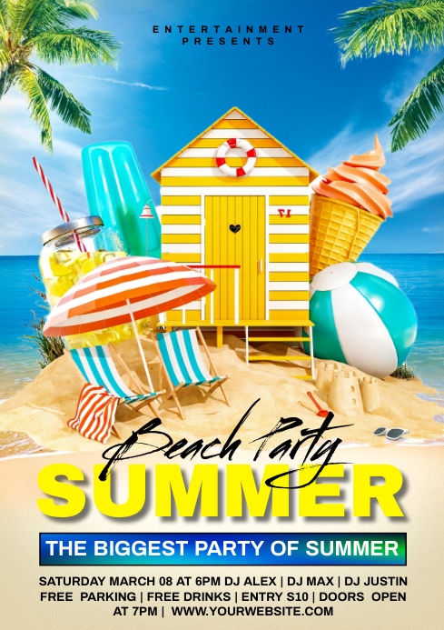 Summer beach party Template | PosterMyWall