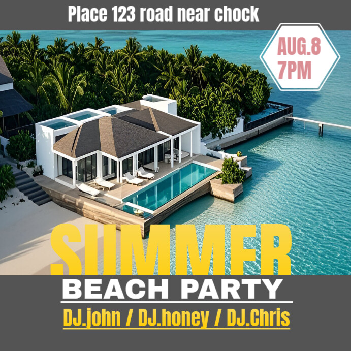 Summer beach party Template | PosterMyWall