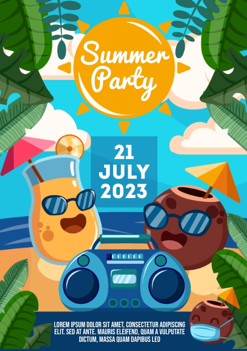 Summer Beach Party Template | PosterMyWall