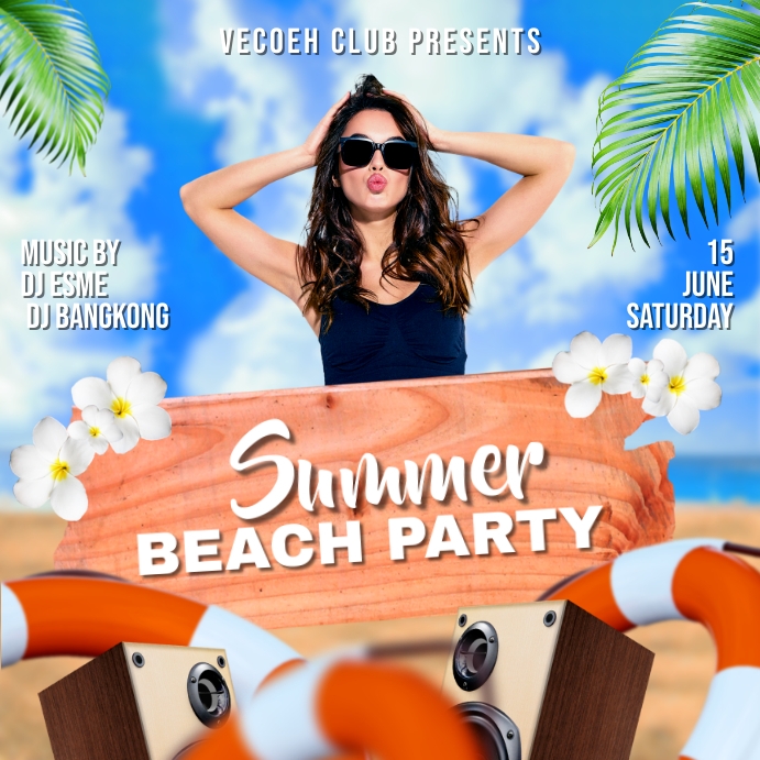 Summer Beach Party Template | PosterMyWall