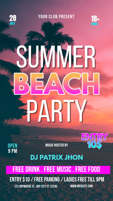 Copy of Summer beach party | PosterMyWall