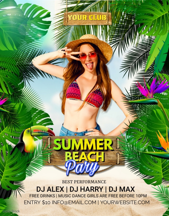 SUMMER BEACH PARTY Template | PosterMyWall