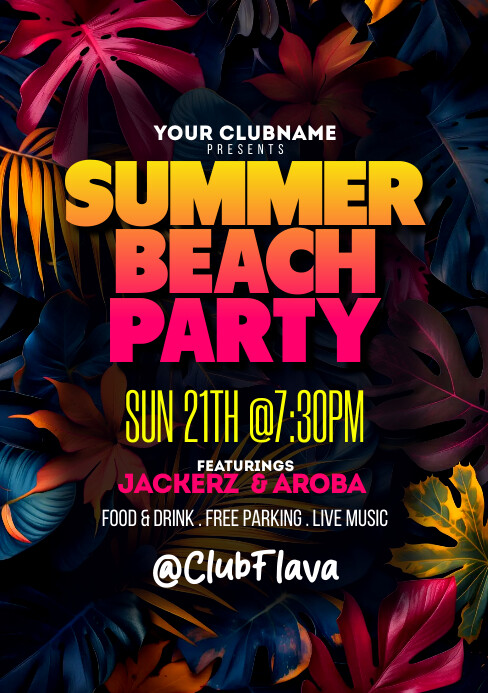 Summer Beach Party Template | PosterMyWall