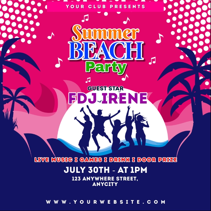 Summer Beach Party Template | PosterMyWall