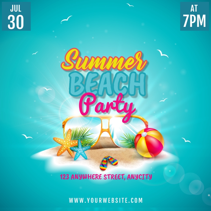 Summer Beach Party Template | PosterMyWall