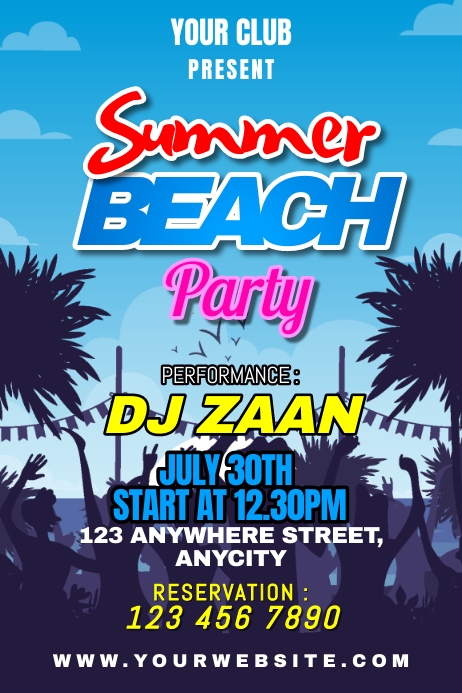 Summer Beach Party Template | PosterMyWall