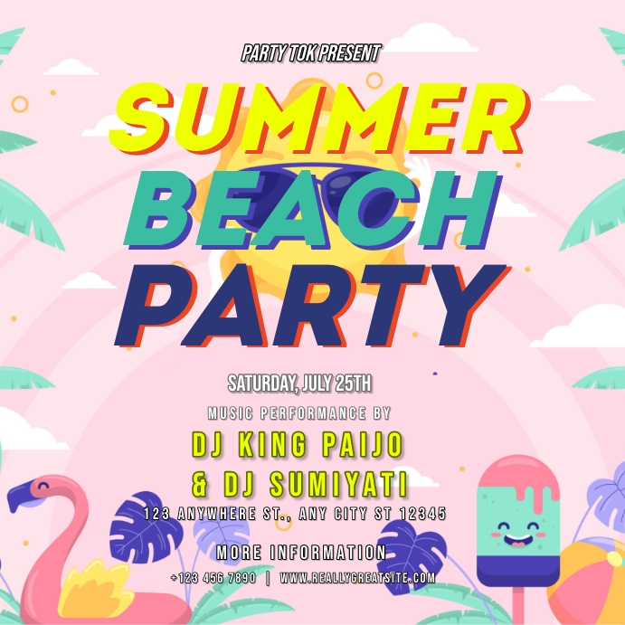 Summer Beach Party Template | PosterMyWall