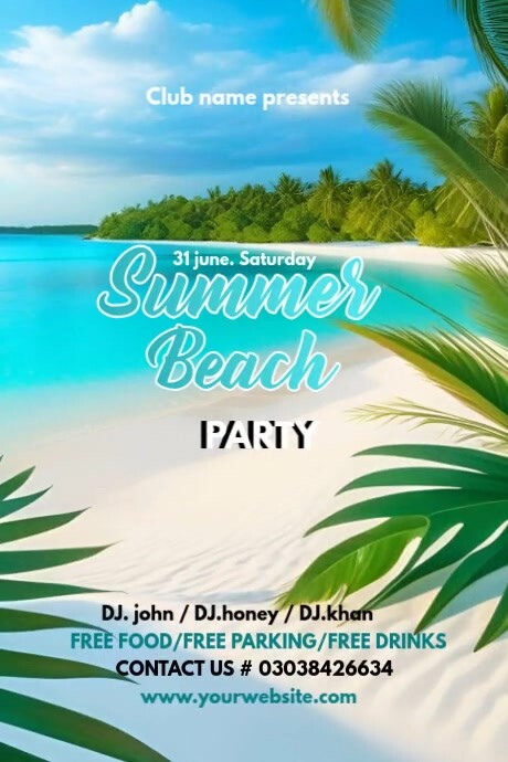 Summer beach party Template | PosterMyWall