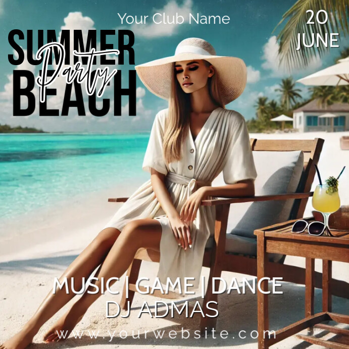 summer beach party design Template | PosterMyWall
