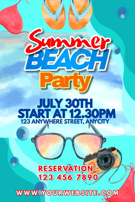 Summer Beach Party Template | PosterMyWall