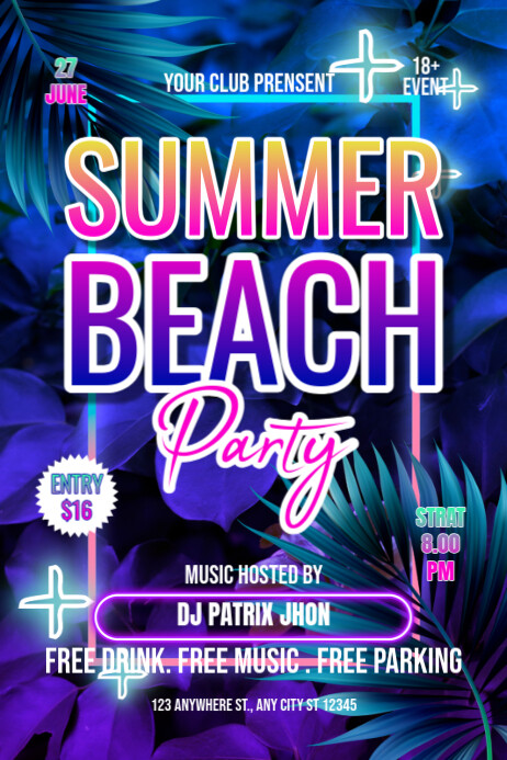 Summer beach party Template | PosterMyWall