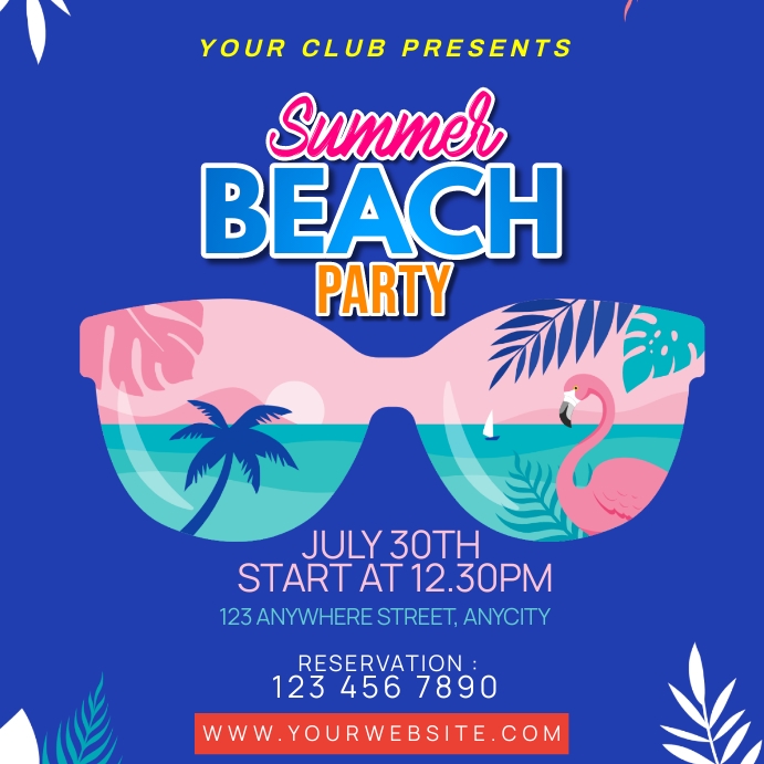 Summer Beach Party Template | PosterMyWall
