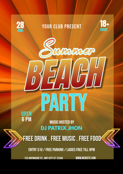 Copy of Summer beach party | PosterMyWall