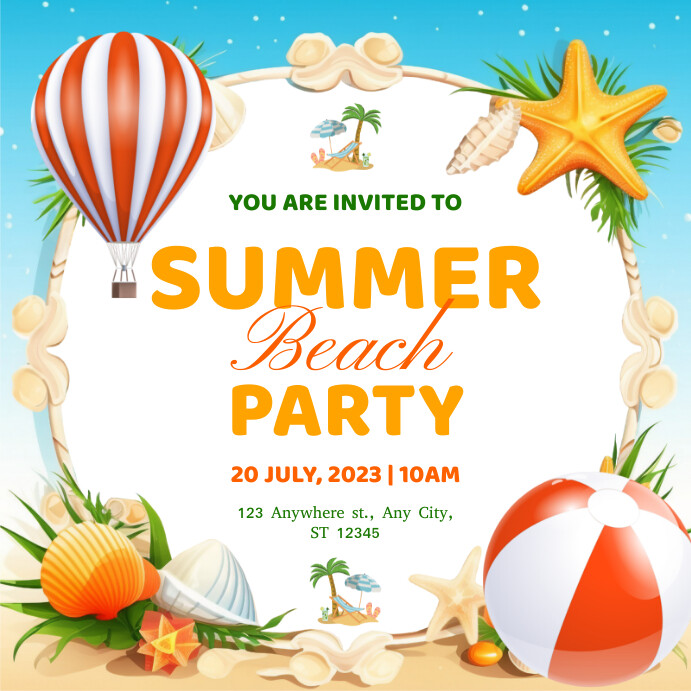 Summer beach party Template | PosterMyWall