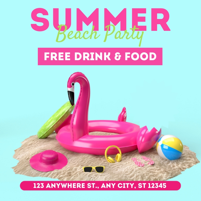 Summer Beach Party Template | PosterMyWall
