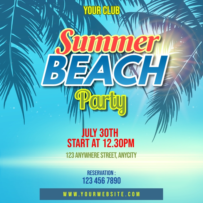 Summer Beach Party Template | PosterMyWall