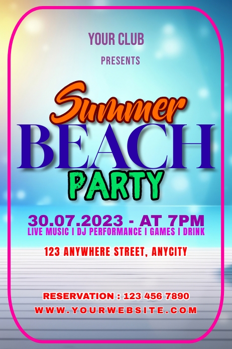 Summer Beach Party Template | PosterMyWall