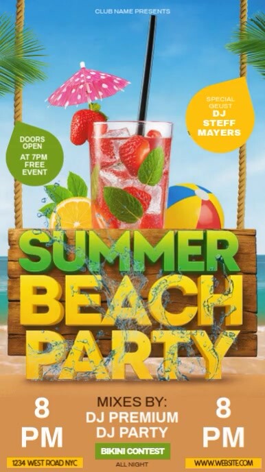 Summer beach party event Story design template | PosterMyWall