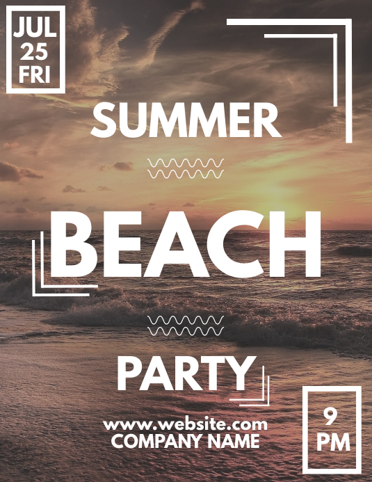 Summer beach party flyer advertisement Template | PosterMyWall