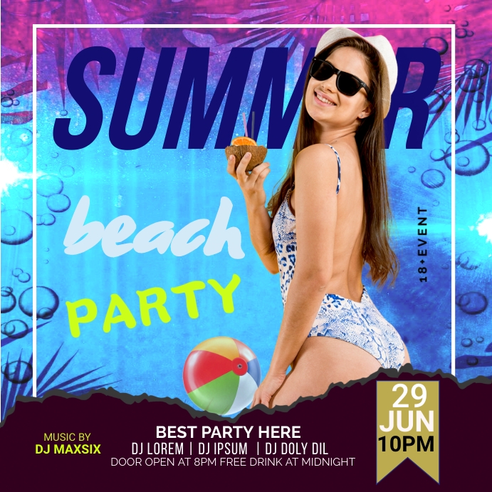 Copy of summer beach party flyer | PosterMyWall