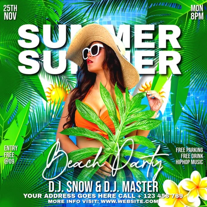Copy of Summer Beach Party Flyer | PosterMyWall