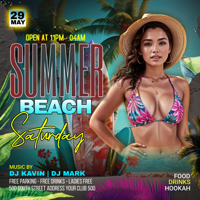 Copy of Summer beach party flyer | PosterMyWall