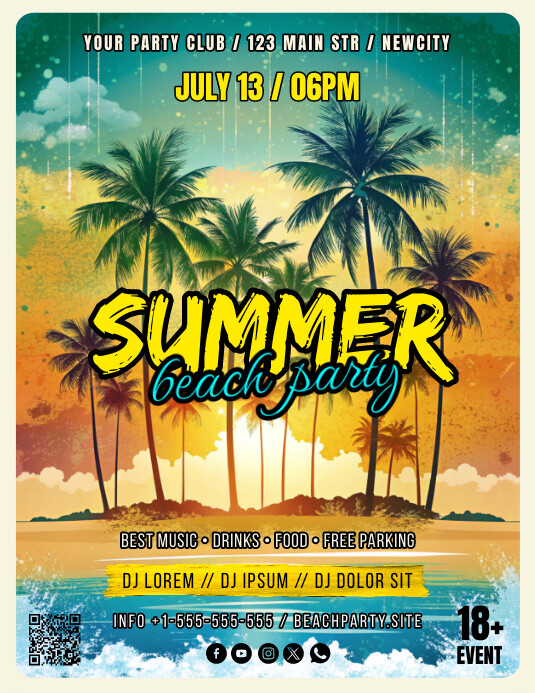 Copy of Summer Beach Party Flyer | PosterMyWall