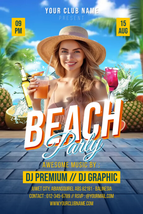 Copy of Summer Beach Party Flyer or Poster | PosterMyWall