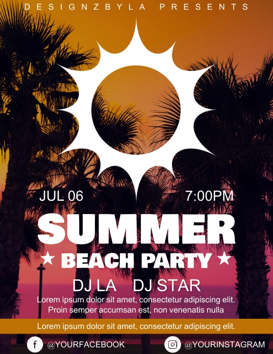 Summer Beach Party Flyer template | PosterMyWall