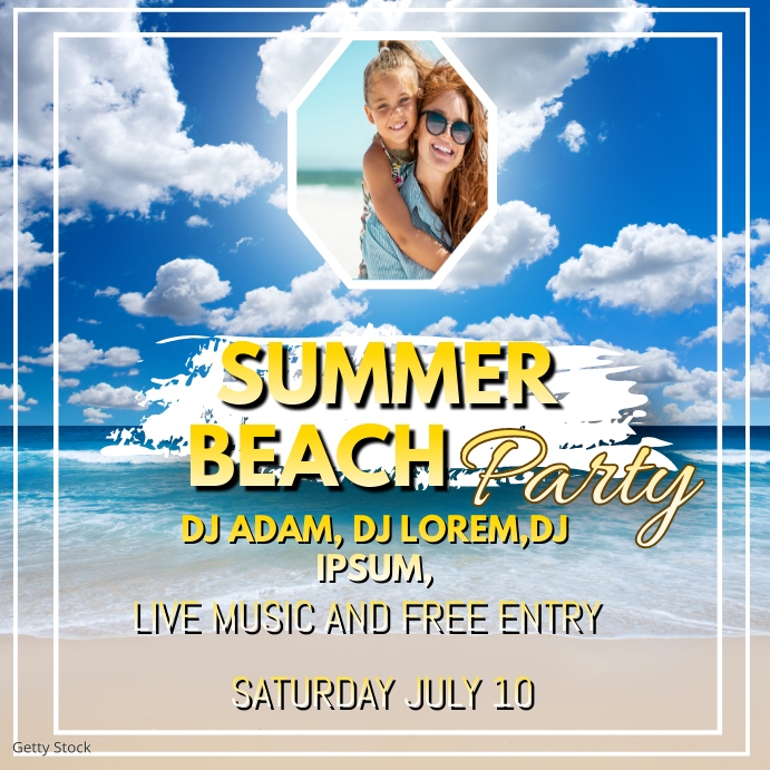 summer beach party instagram template | PosterMyWall