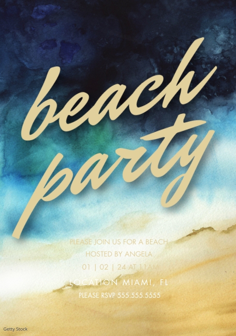 Summer Beach Party Invitation Template | PosterMyWall
