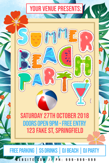 Copy of Summer Beach Party Poster | PosterMyWall