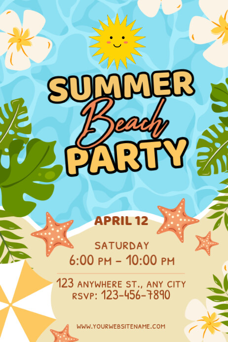 Summer Beach Party Poster Template | PosterMyWall